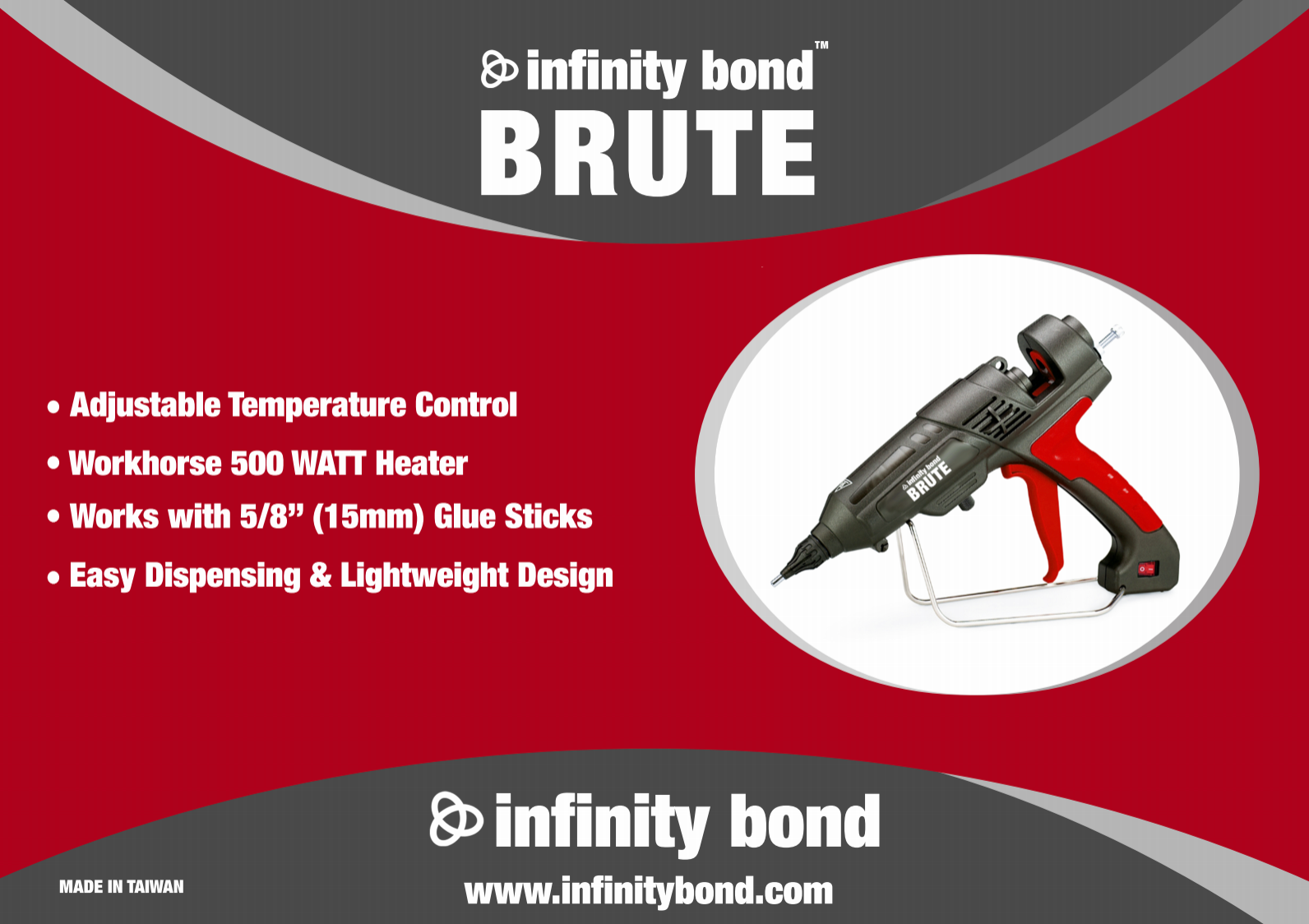 Infinity Bond Brute Heavy Duty Industrial 5/8" Hot Melt Glue Gun